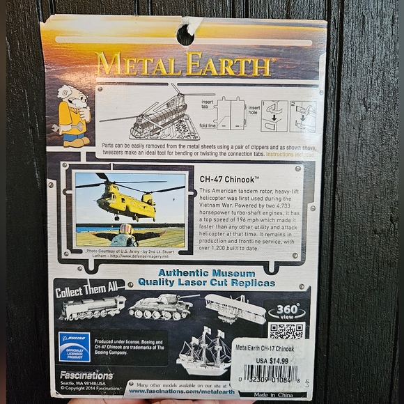 Metal Earth | Toys | Ch47 Chinook 3d Modeling Kit | Poshmark